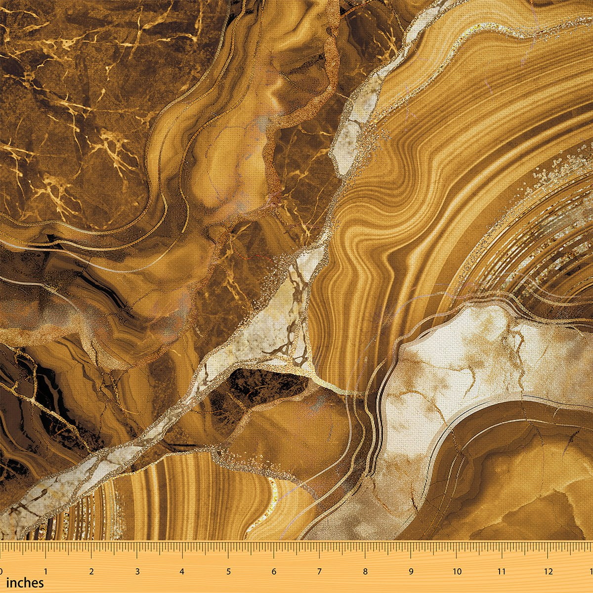 YST Yellow Gold Marble Fabric By The Yard, Marbling Crack Upholstery ...