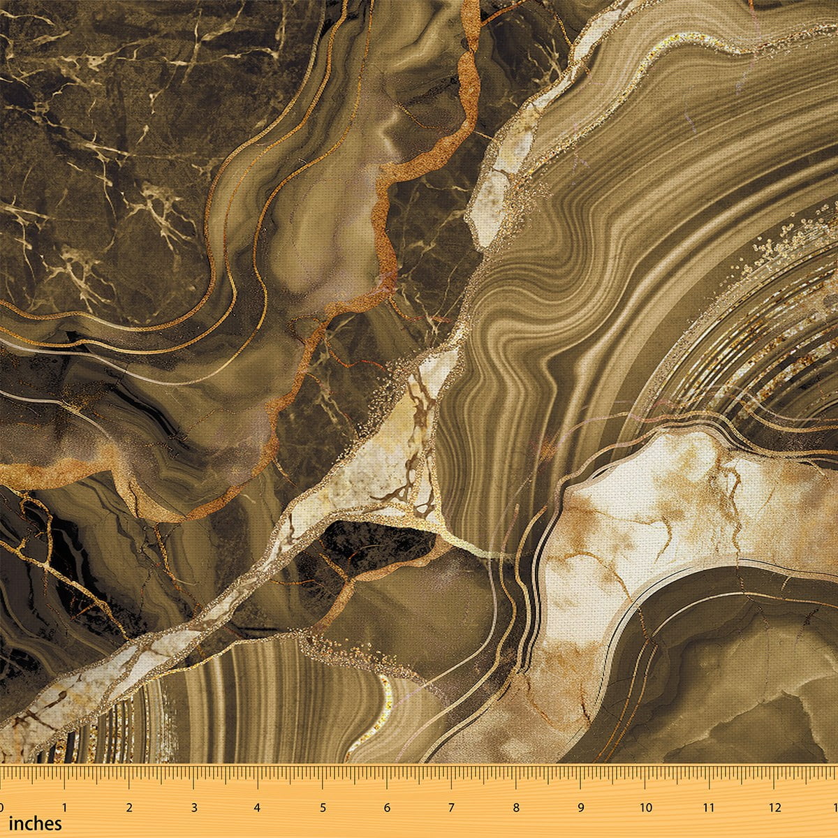 YST Yellow Marble Fabric By The Yard, Gold Crack Upholstery Fabric ...