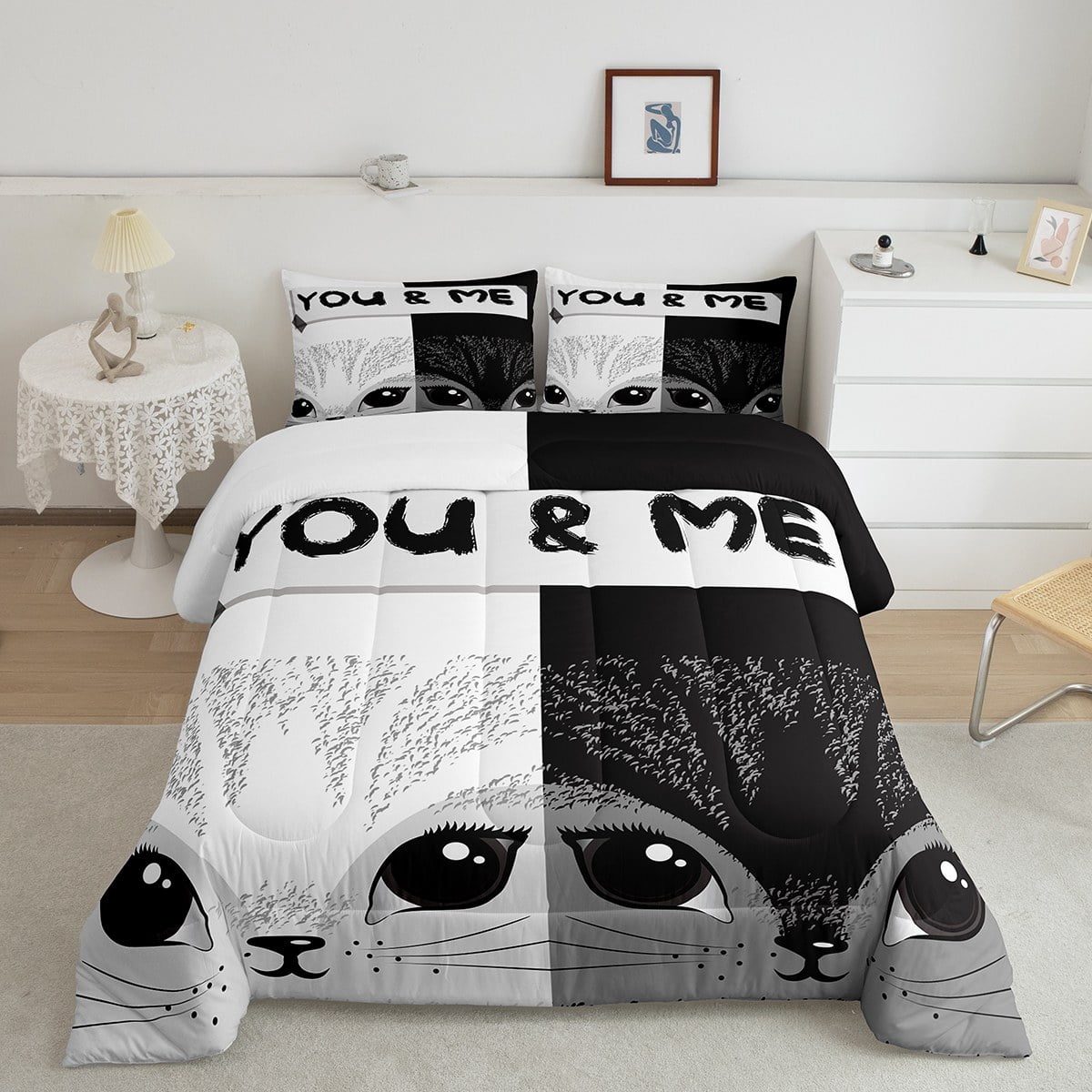 YST You and Me Comforter Set Full Romantic Couple Bedding Valentines ...