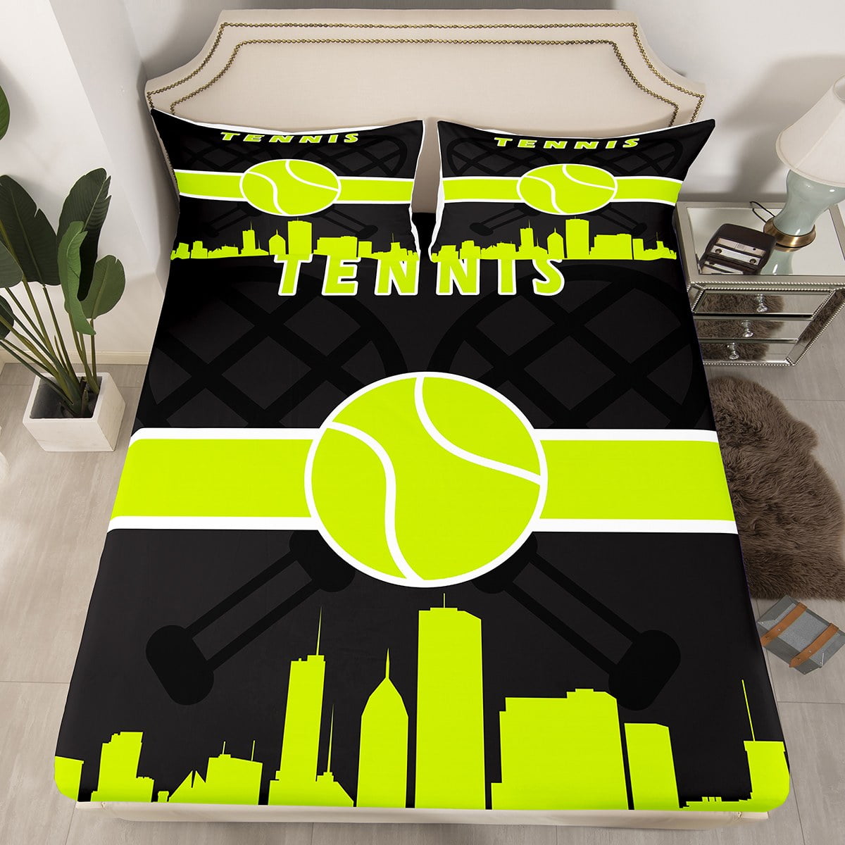 Erosebridal Youth Gaming Twin Fitted Sheet Tennis Sheets, Sport Bed ...