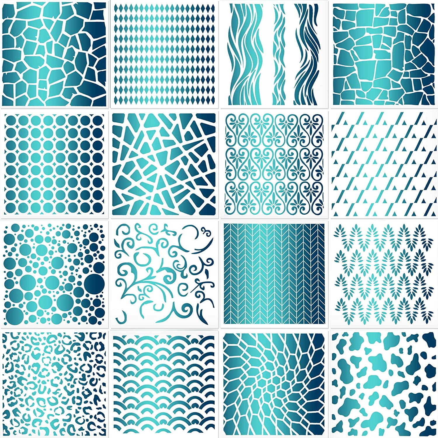 YSTDHL 16 Pcs Cookie Stencils Animal Prints Cow Leopard Cheetah Texture ...