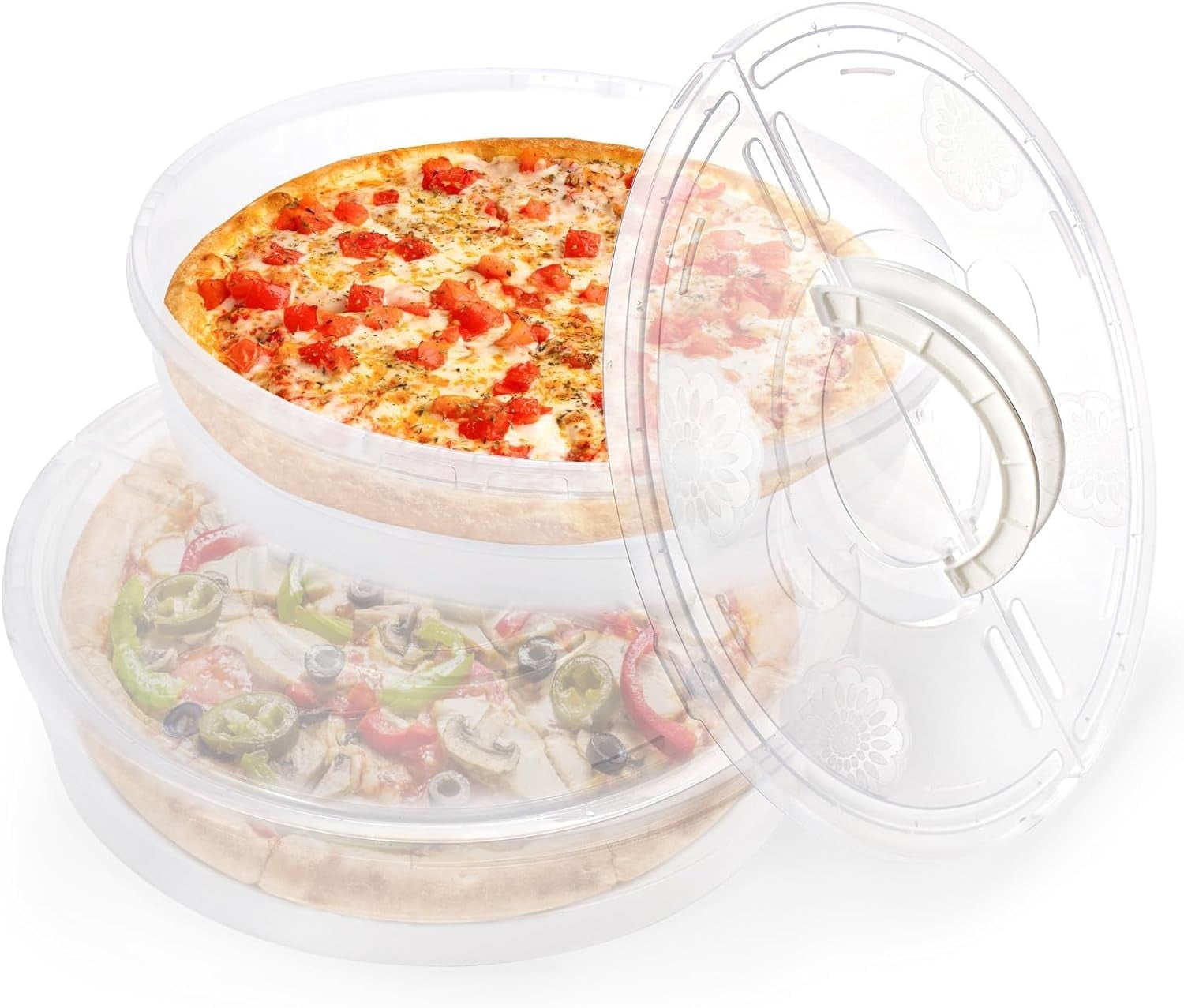 YSTDHL 2 Pack 12 Inch Food Storage Container with Lid and Handle, 2 ...