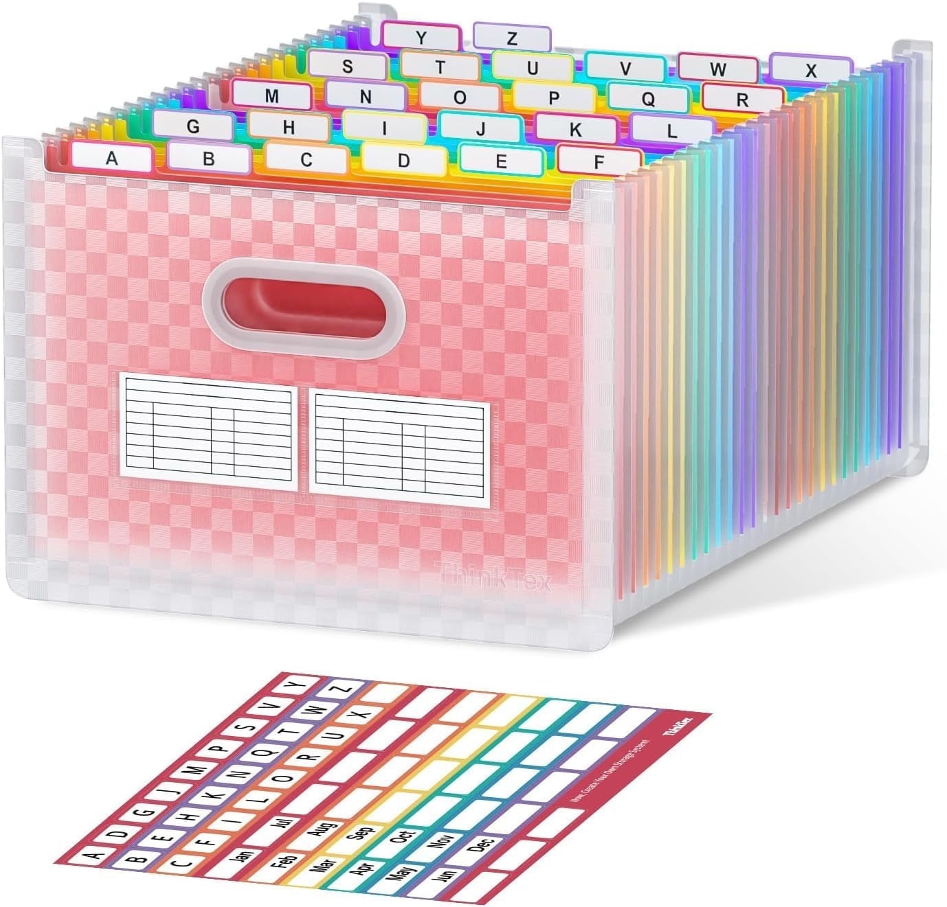 YSTDHL 26 Pockets Expanding File Folder, Upright & Open Top, A-Z ...