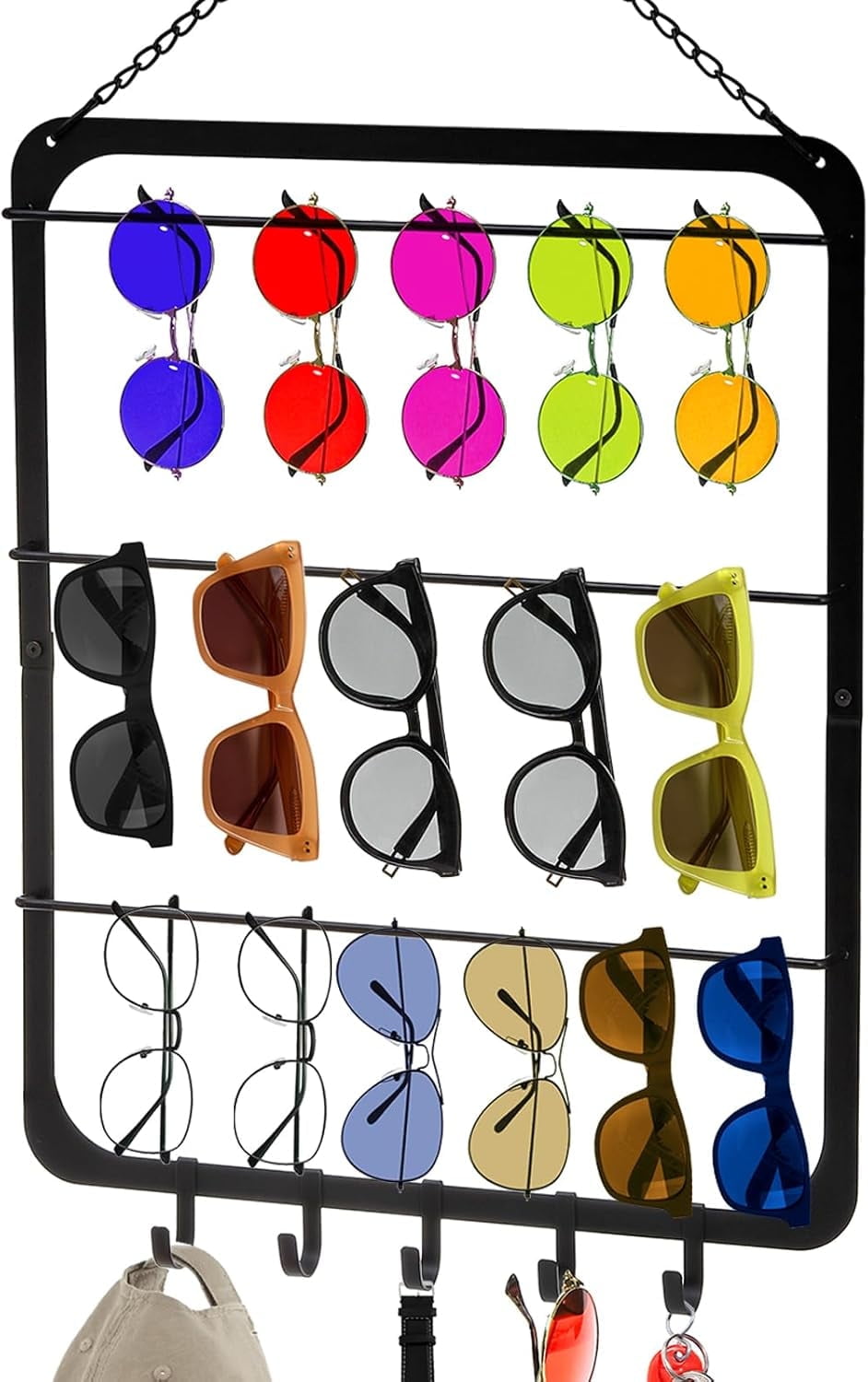 YSTDHL 3 Tier Hanging Sunglasses Organizer Storage, Wall Mounted ...