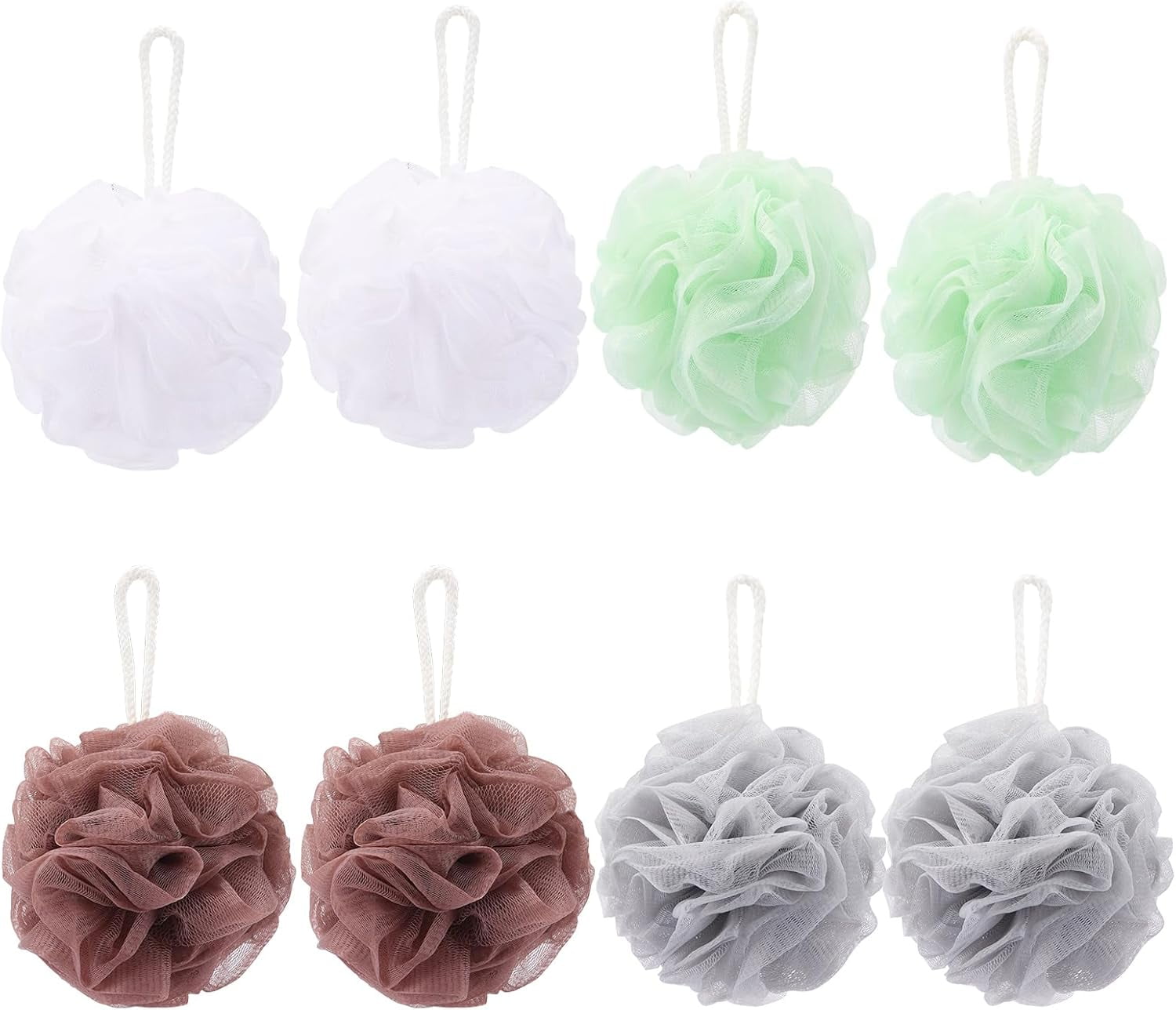 YSTDHL 4 Pack Mesh Pouf Bath Sponge - Mesh Loofah Body Exfoliating ...