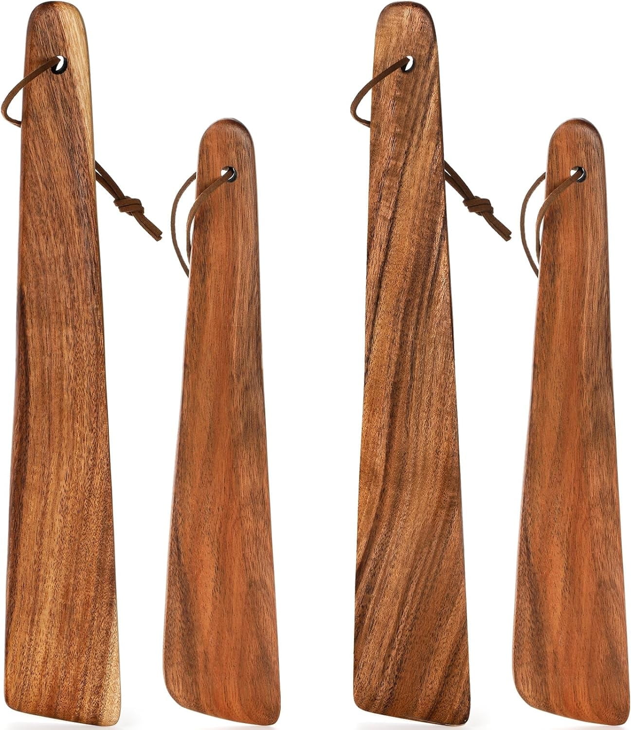 YSTDHL 4 Pack Small Wood Flipper Teak Wood Spatula Set for Cast Iron ...