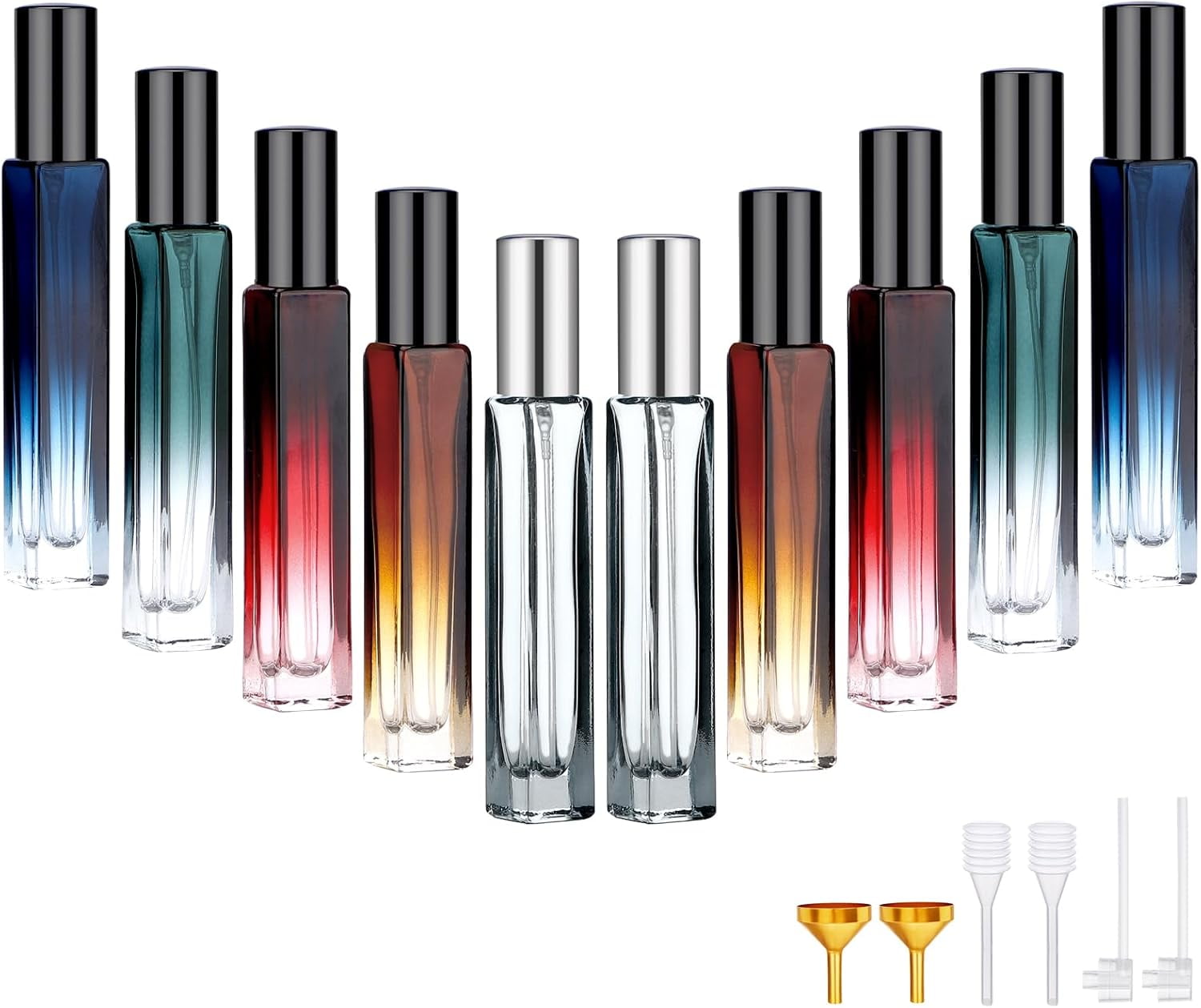 YSTDHL Glass Perfume Bottle Set, 5 Pack of 10ML Portable Perfume Travel ...