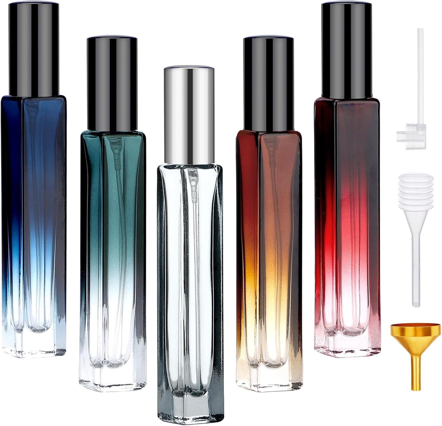 YSTDHL Glass Perfume Bottle Set, 5 Pack of 10ML Portable Perfume Travel ...