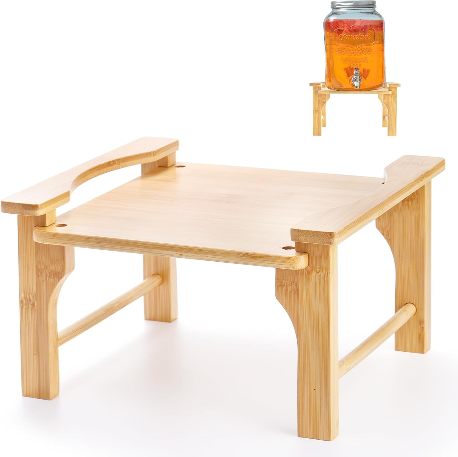 YSTDHL Natural Bamboo Drink Beverage Dispenser Stand, Water Jugs Glass ...