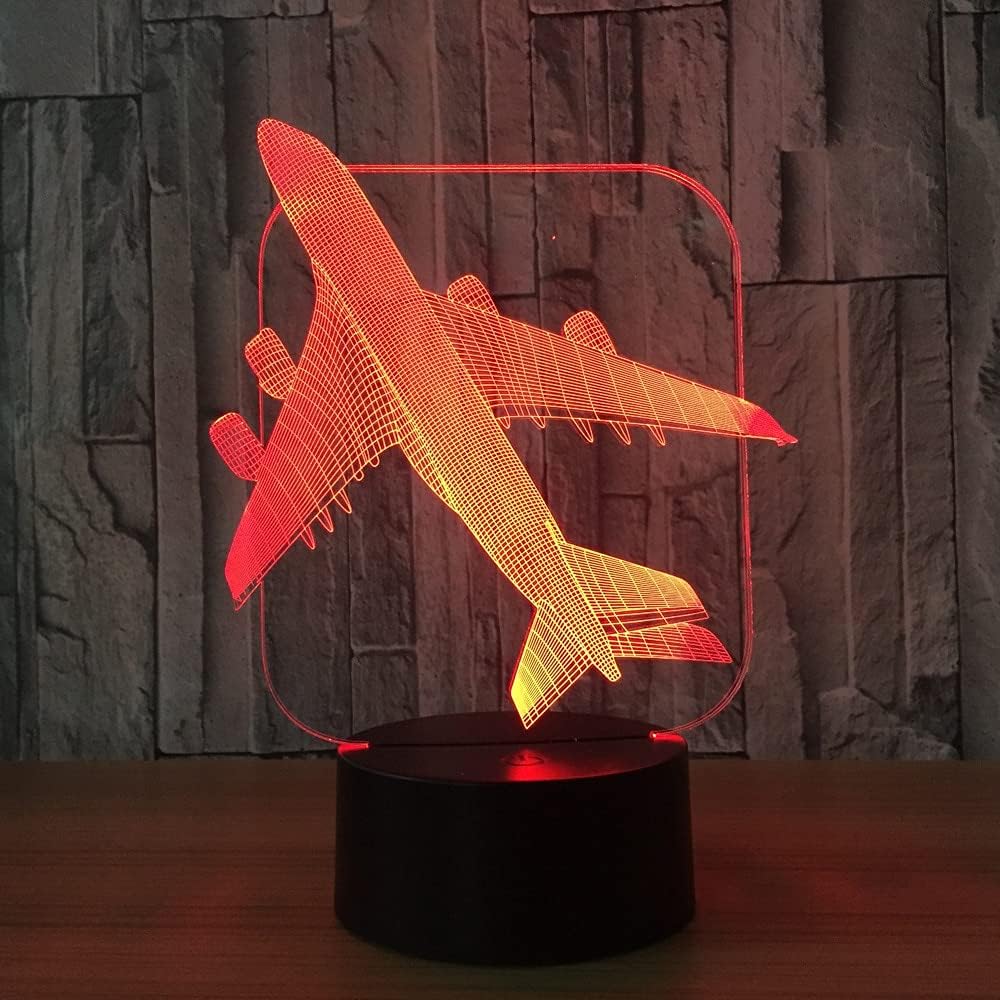 YSTIAN 3D Aircraft Warplane Model Creative Night Light Touch Jet Plane ...