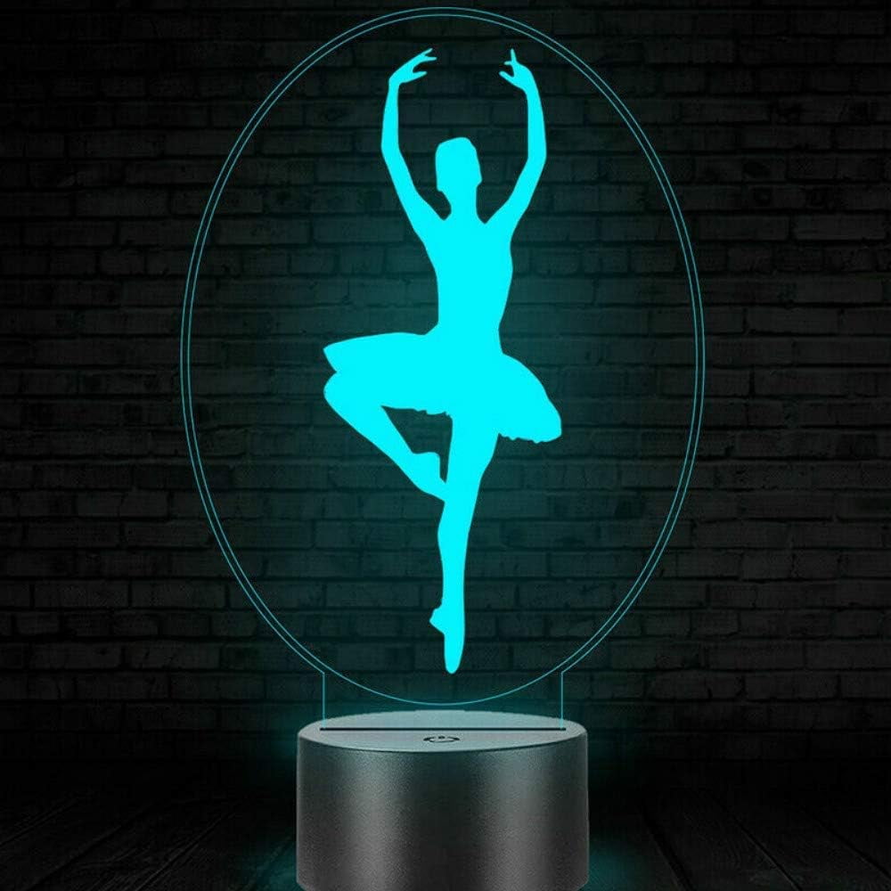 YSTIAN 3D Ballet Angel Night Light Remote Control Power Touch Table ...