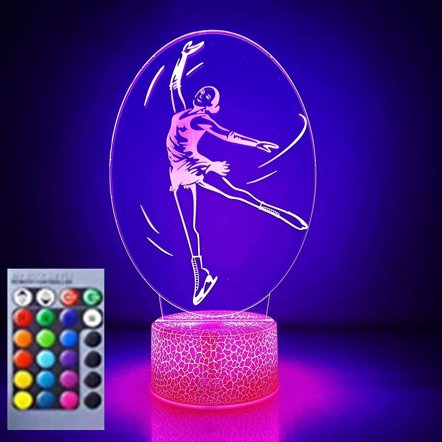 YSTIAN 3D Ballet Gymnastics Night Light Table Desk Optical Illusion ...