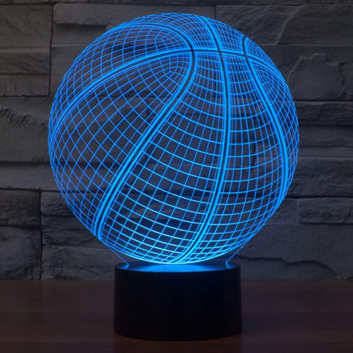 YSTIAN 3D Basketball Ball Remote Control 16 Color Night Lights Illusion ...