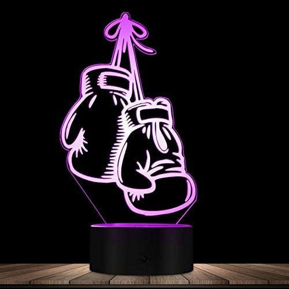 YSTIAN 3D Boxing Gloves Night Light Table Desk Optical Illusion Lamps ...