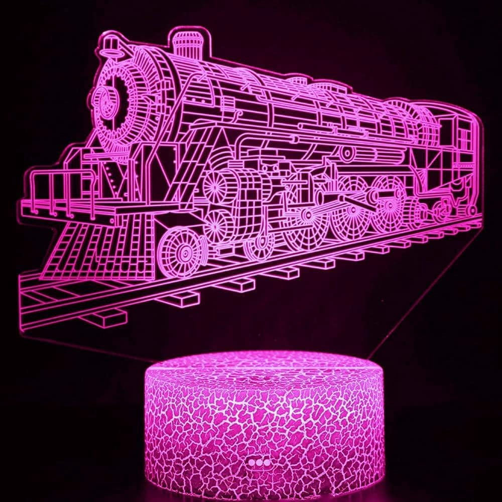 YSTIAN 3D Bus Train Car Night Light Table Desk Optical Illusion Lamps 7 ...