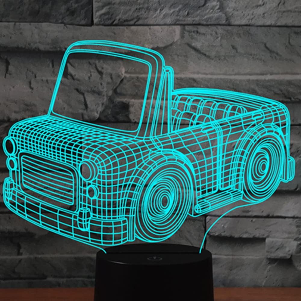 YSTIAN 3D Car Night Light Decor Table Desk Optical Illusion Lamps 7 ...