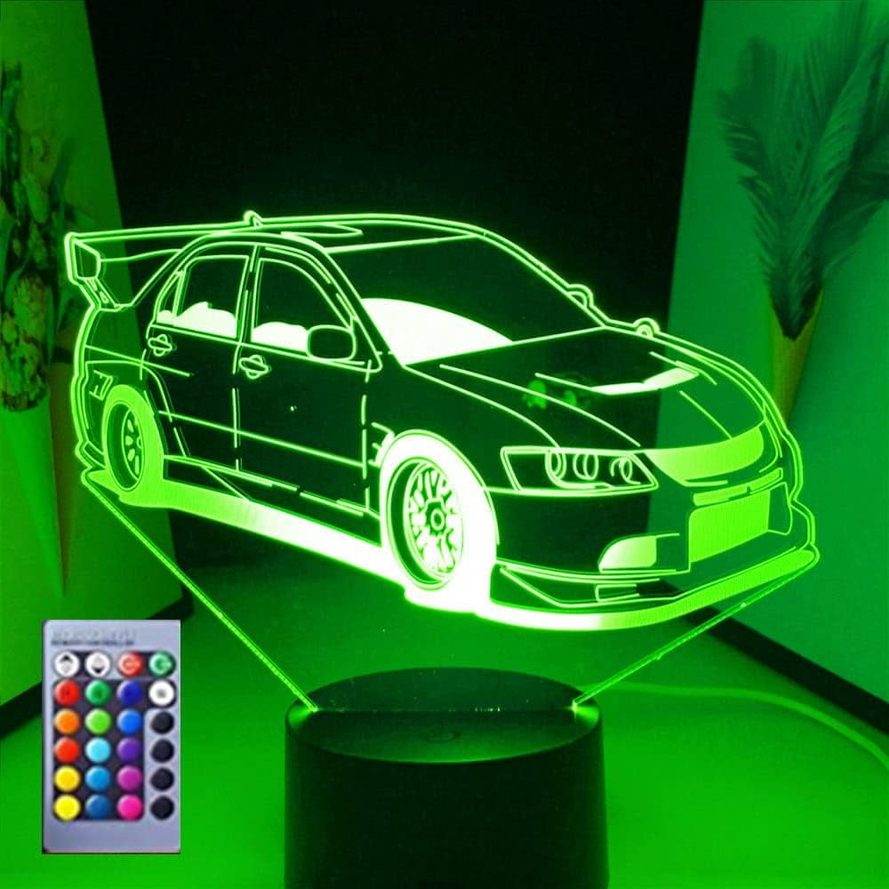 YSTIAN 3D Car Night Light Table Desk Optical Illusion Lamps 16 Color ...