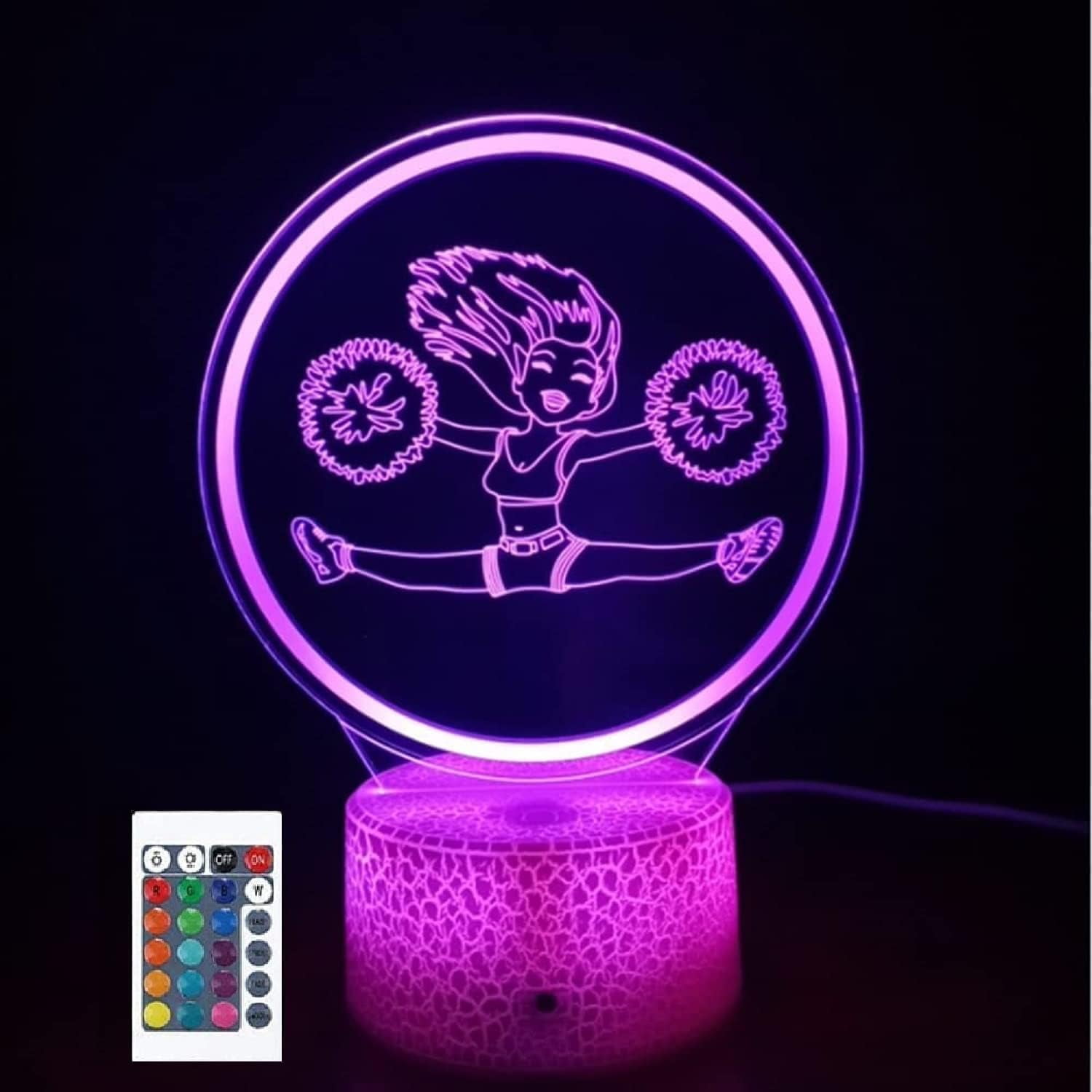 YSTIAN 3D Cheerleader Girl Remote Control 16 Color Night Lights ...