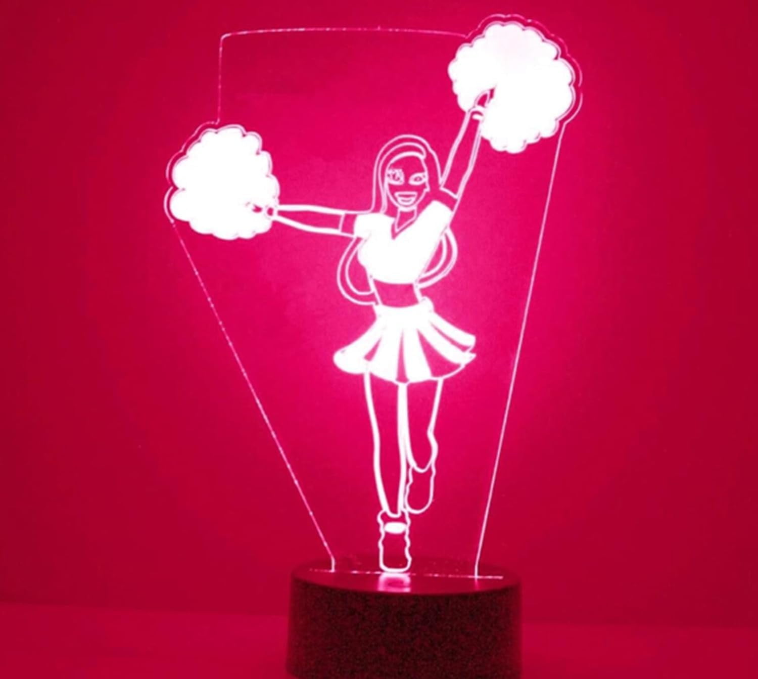 YSTIAN 3D Cheerleader Night Light Table Desk Optical Illusion Lamps 7 ...