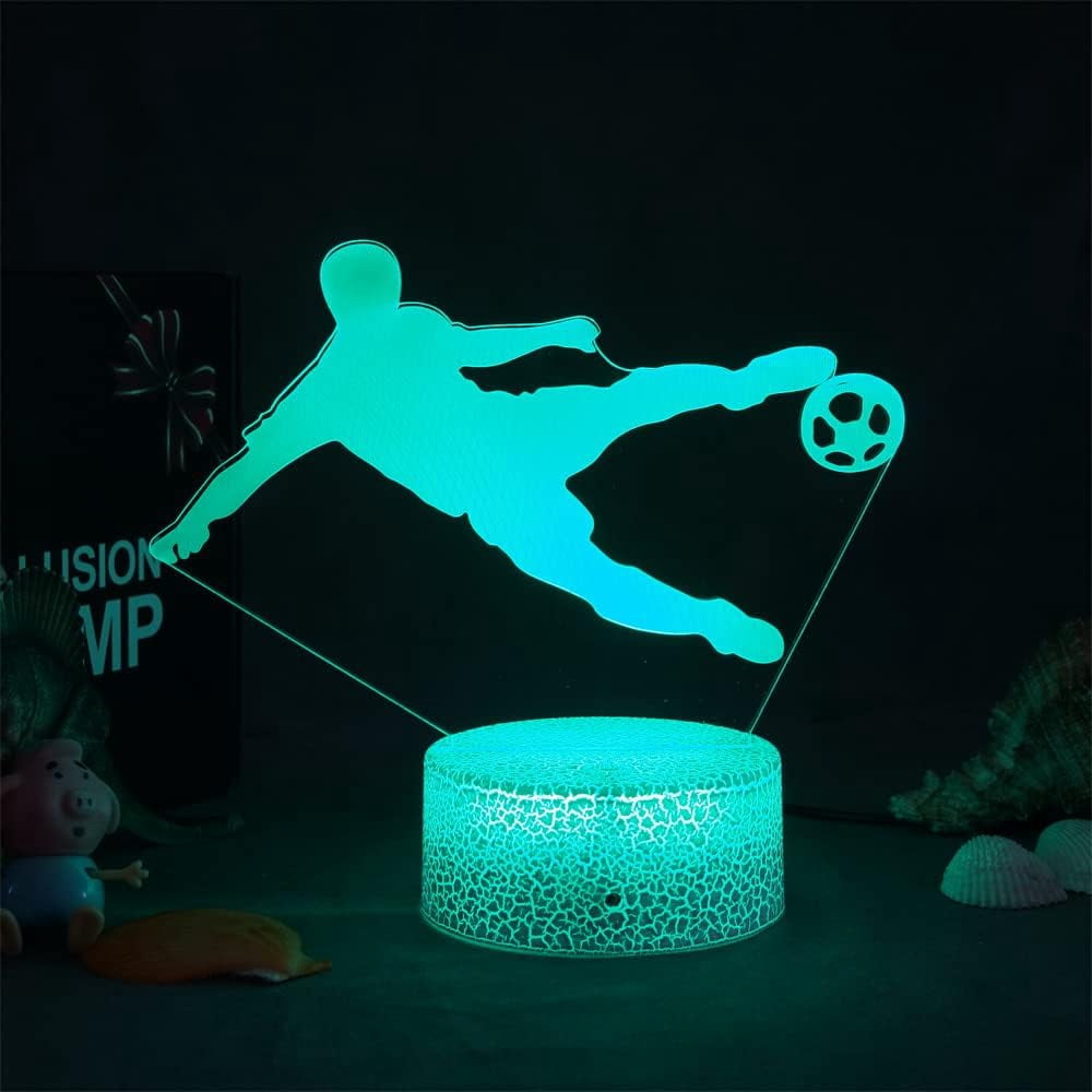 YSTIAN 3D Football Night Light Table Desk Optical Illusion Lamps 7 ...