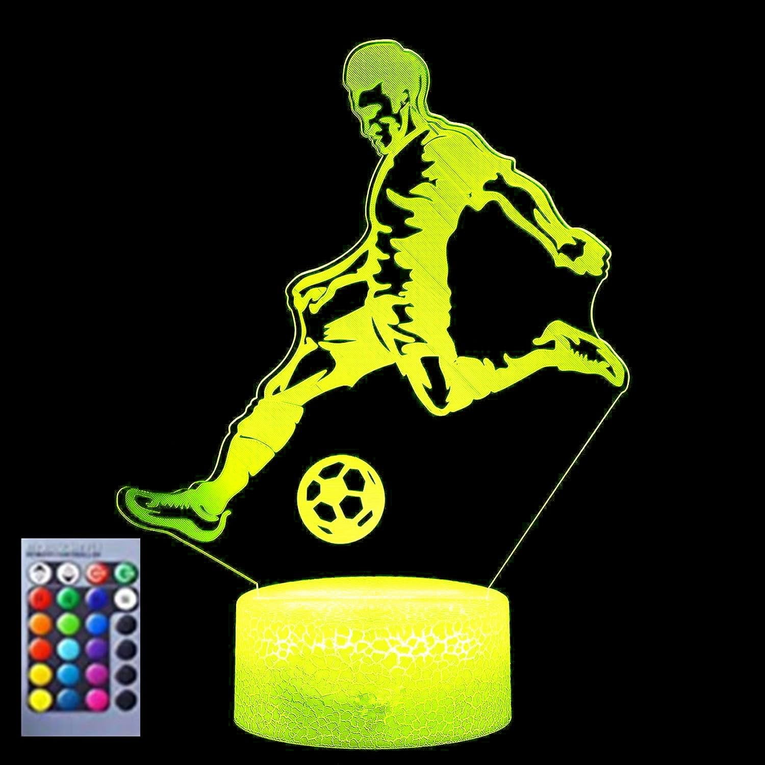 YSTIAN 3D Football Player Night Light Table Desk Optical Illusion Lamps ...