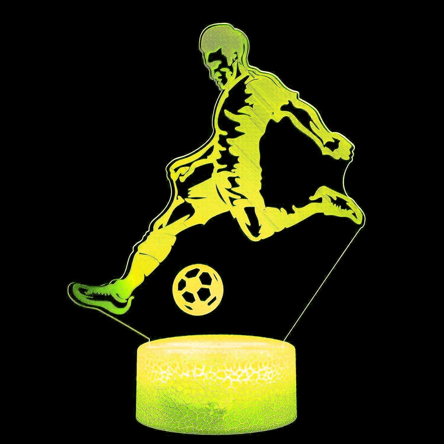 YSTIAN 3D Football Player Night Light Table Desk Optical Illusion Lamps ...