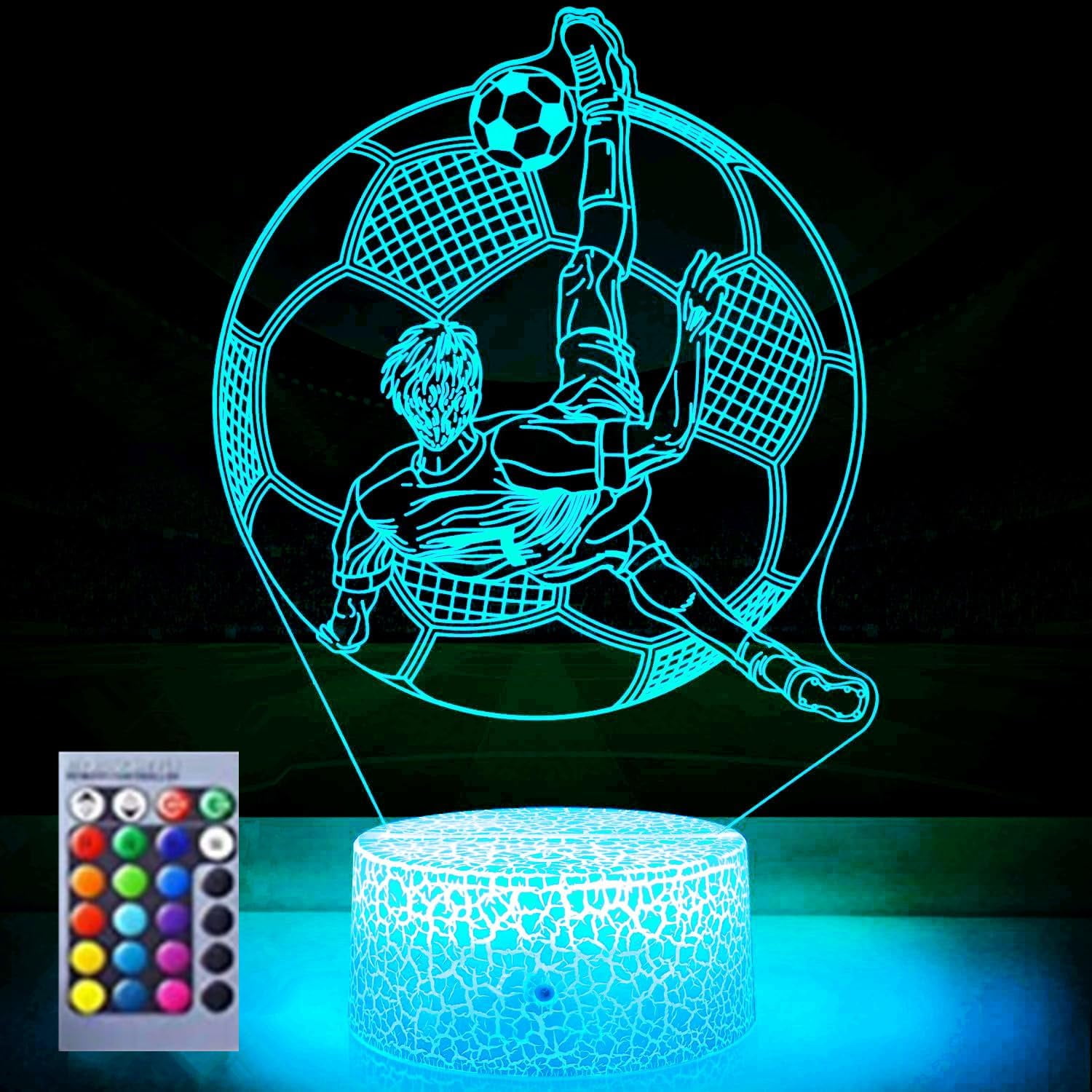 YSTIAN 3D Football Soccer Night Light Table Desk Optical Illusion Lamps ...