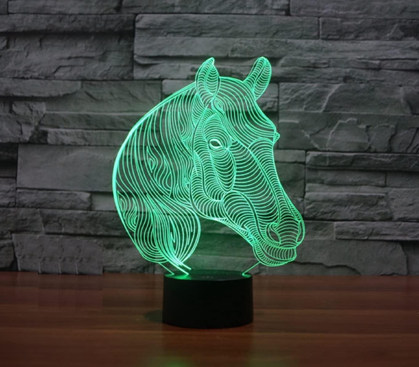 YSTIAN 3D Horse Remote Control 16 Color Night Lights Illusion Acrylic ...