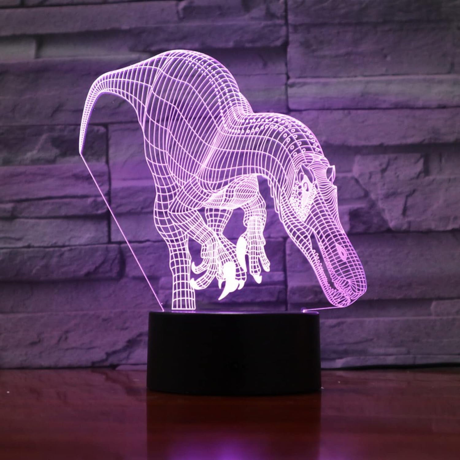 YSTIAN 3D Illusion Lamp Dinosaur Night Light Colorful 3D Led Table Desk ...