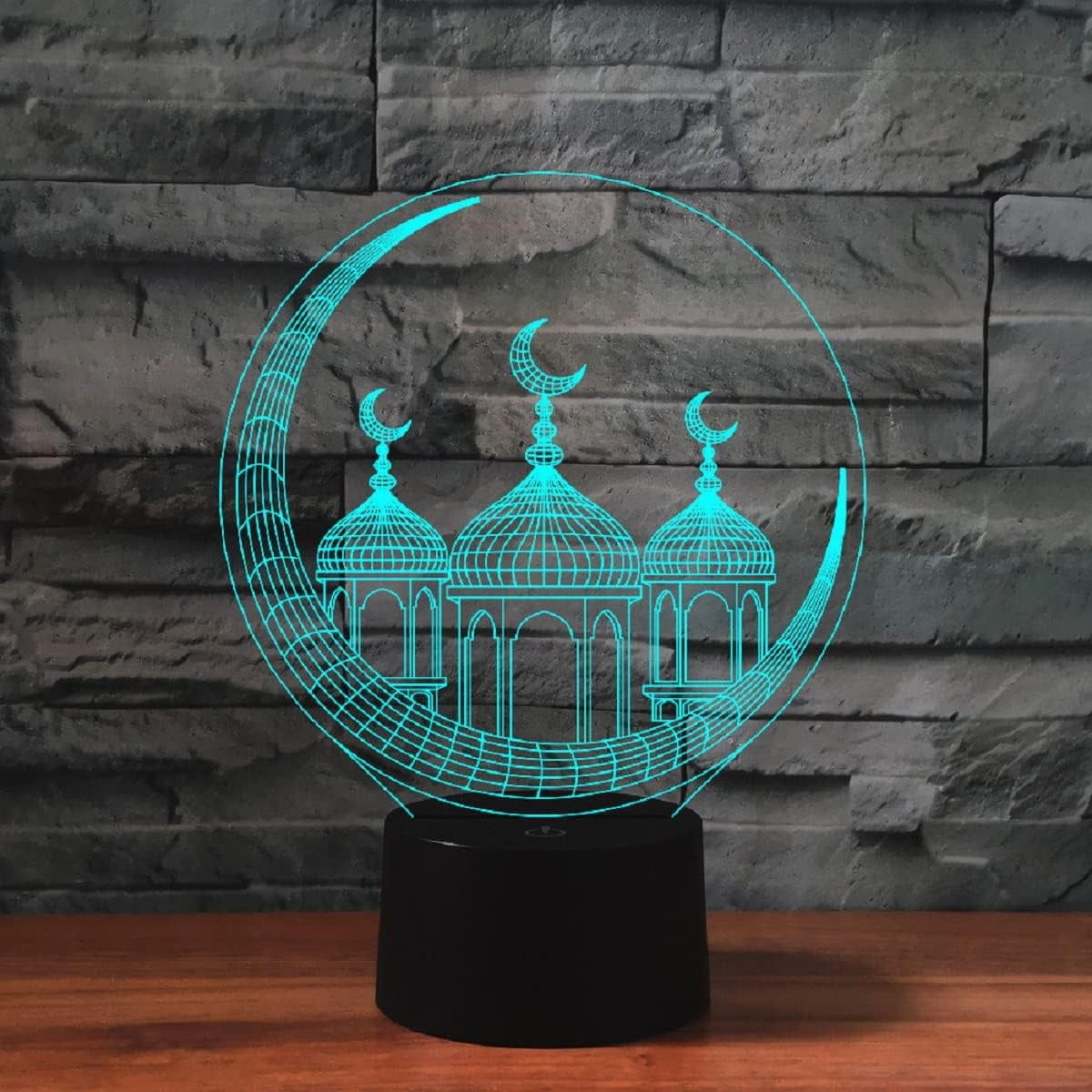 YSTIAN 3D Islamic Architecture Remote Control 16 Color Night Lights ...