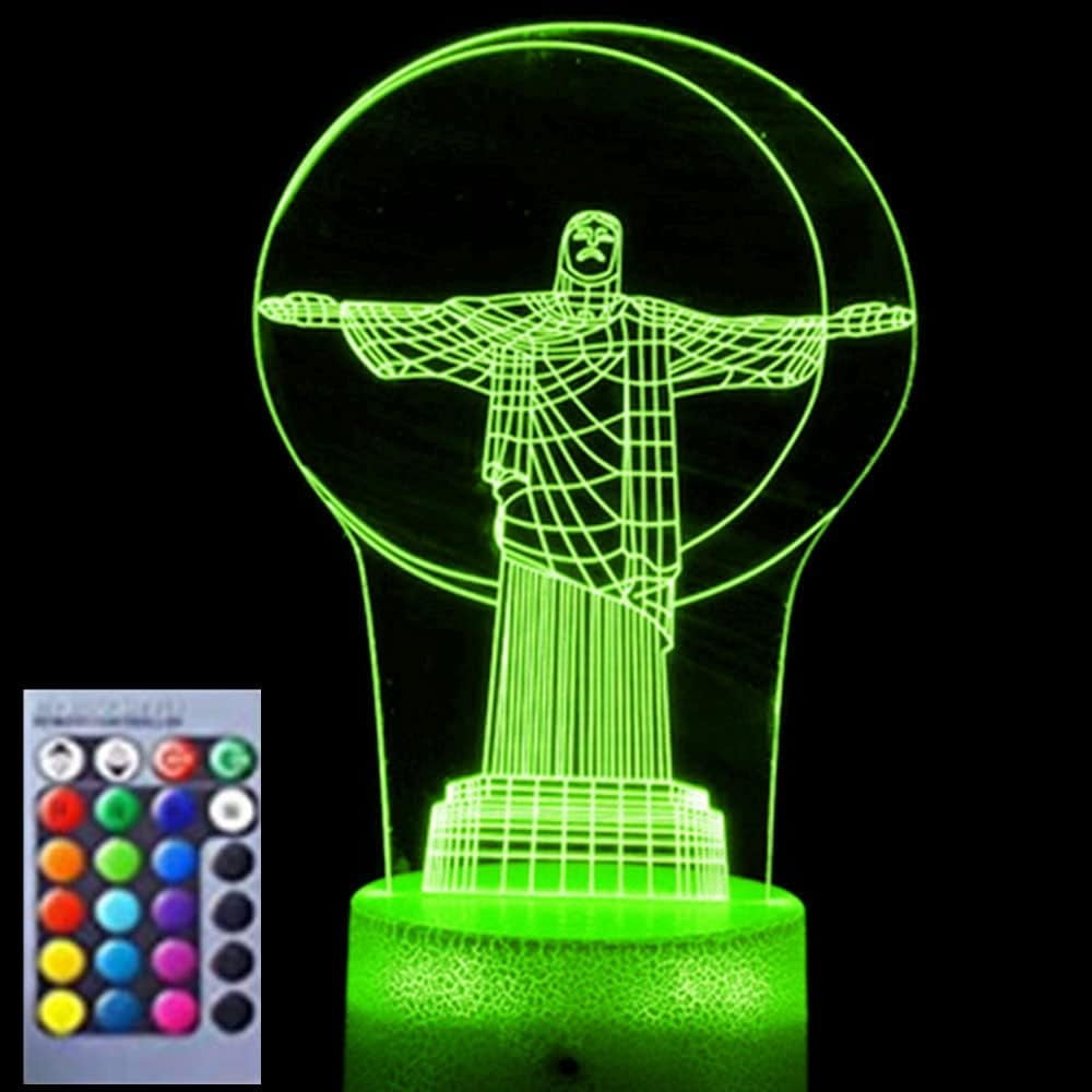 YSTIAN 3D Jesus Cross Night Light Table Desk Optical Illusion Lamps 16 ...