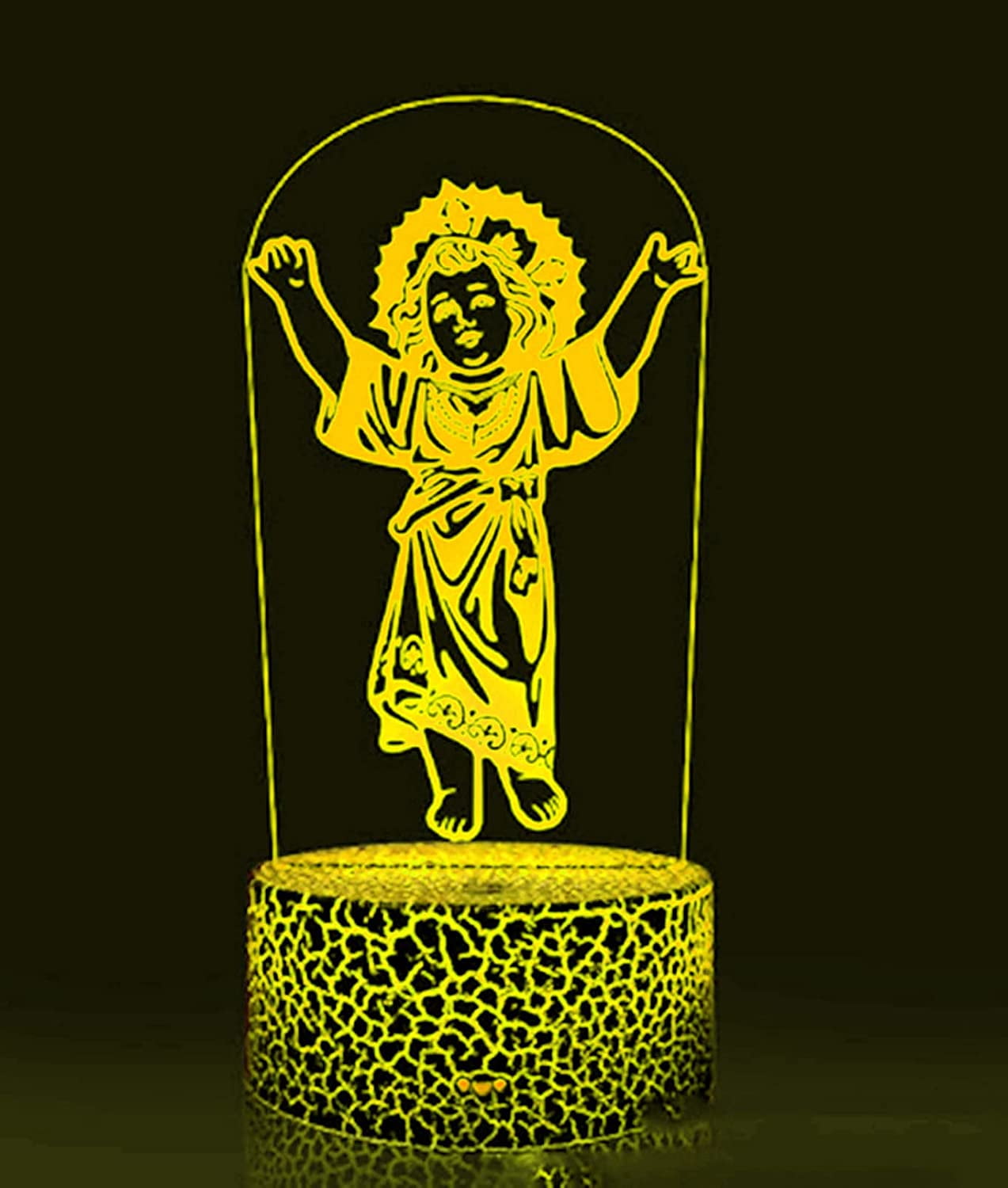 YSTIAN 3D Jesus Cross Night Light Table Desk Optical Illusion Lamps 7 ...