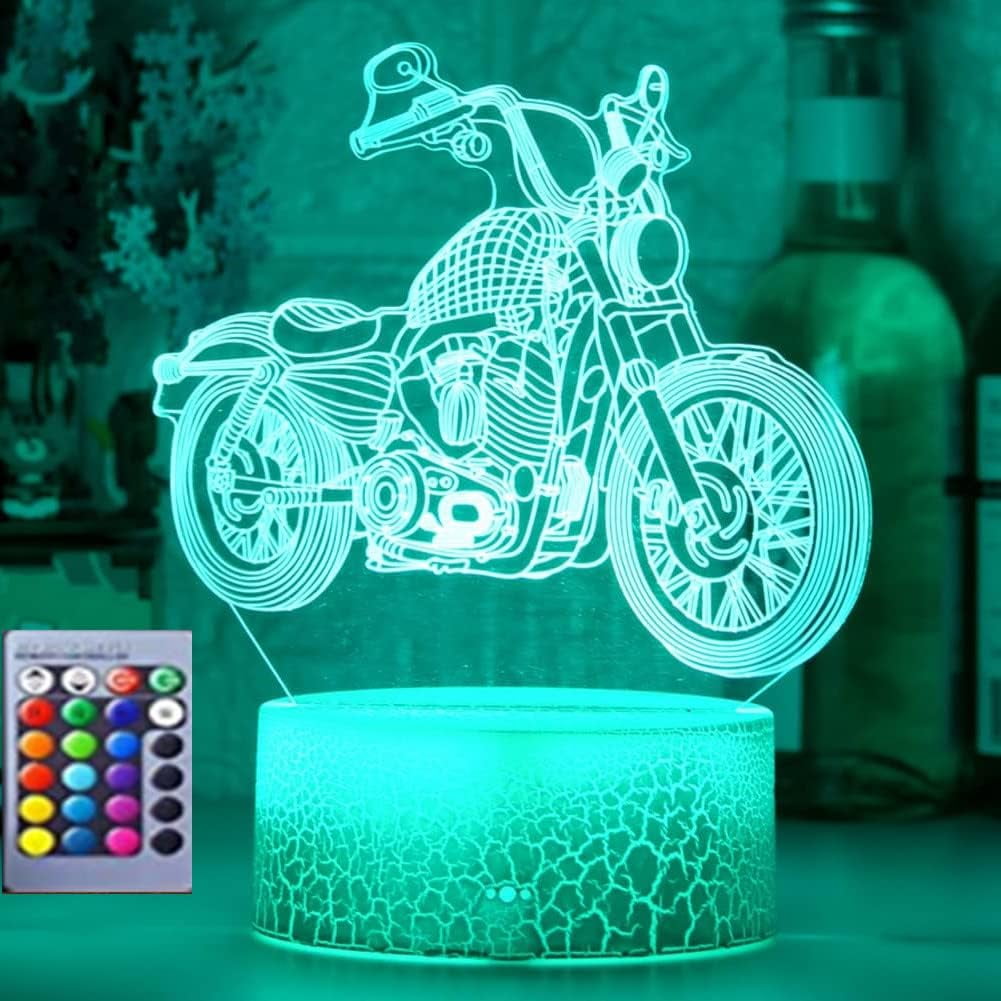 YSTIAN 3D Motorcycle Car Night Light Table Desk Optical Illusion Lamps ...
