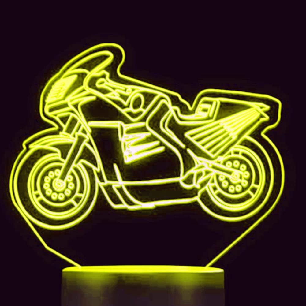 YSTIAN 3D Motorcycle Car Night Light led Lamp Illusion 7 Color Changing ...
