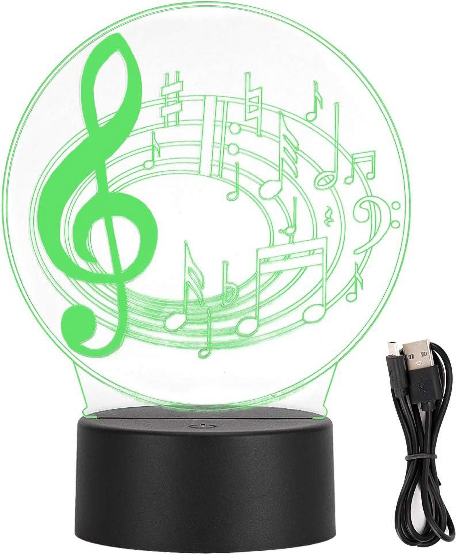 YSTIAN 3D Musical Notes LED Light, USB Touch Table Desk Night Lamp ...
