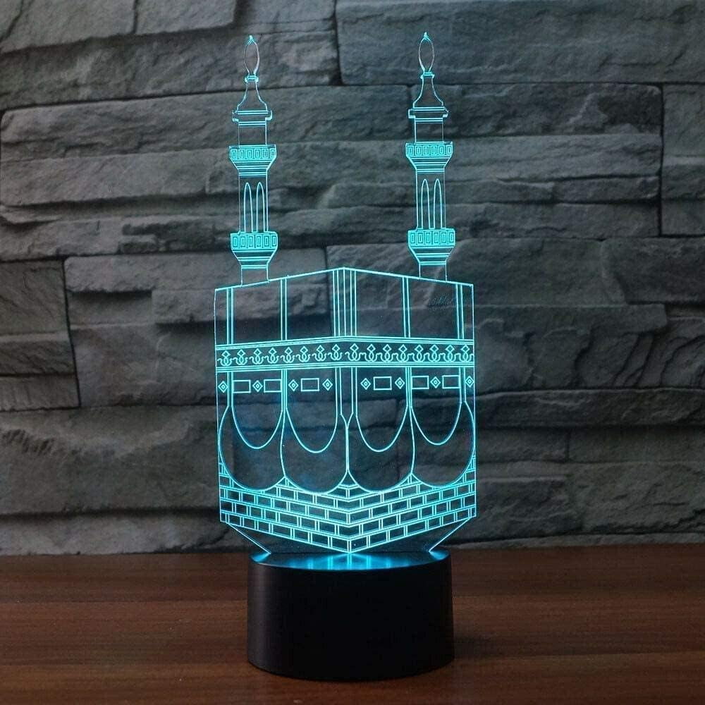 YSTIAN 3D Muslim Allah Islamic Night Light Table Desk Optical Illusion ...