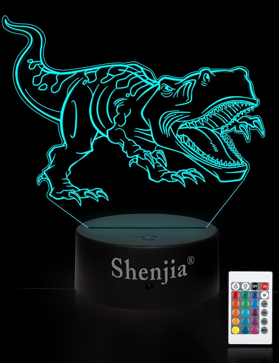 YSTIAN 3D Night Light, Dinosaur Creative Bedside Table Desk Illusion ...