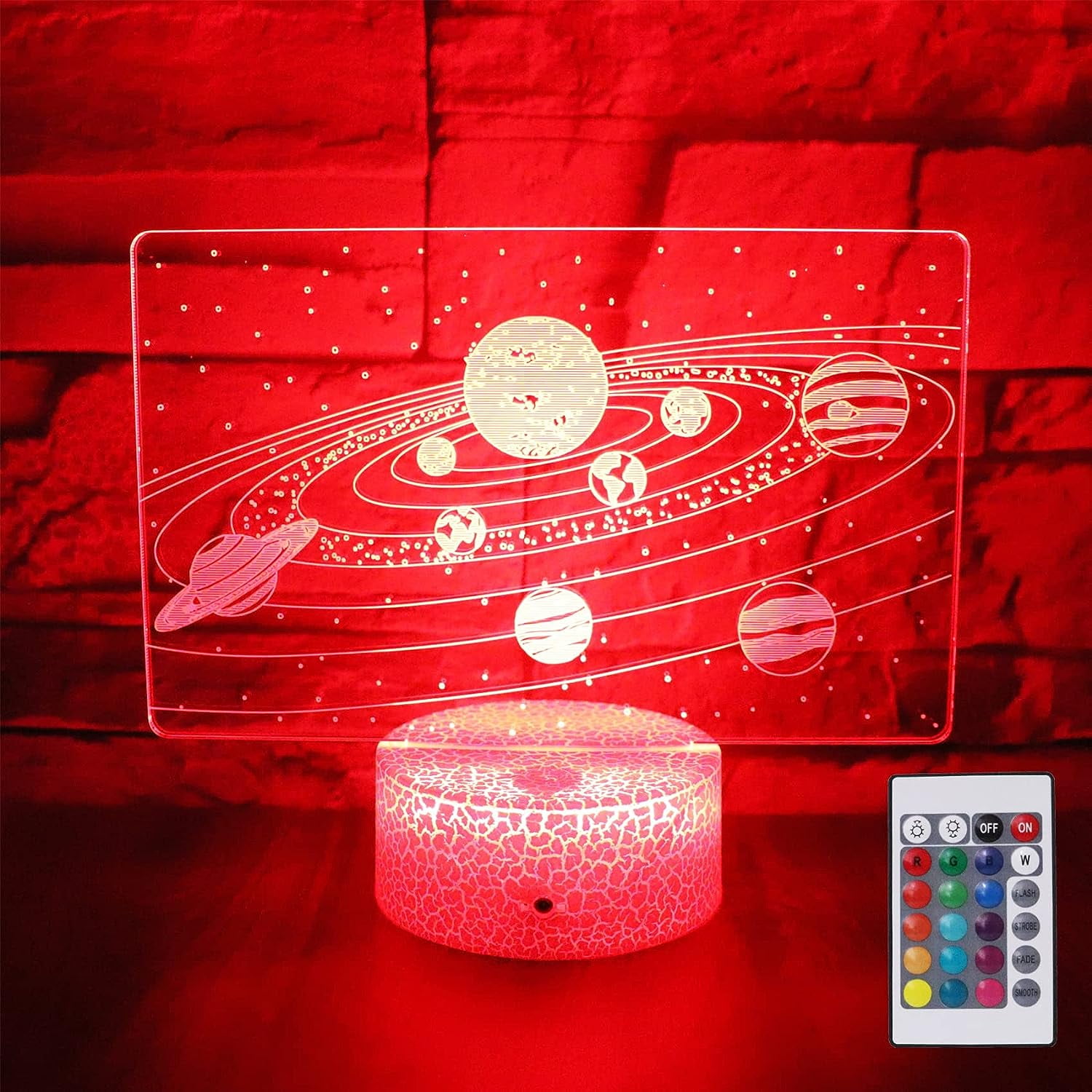 YSTIAN 3D Optical Illusion Night Light 16 Colors Home Decoration Gifts ...