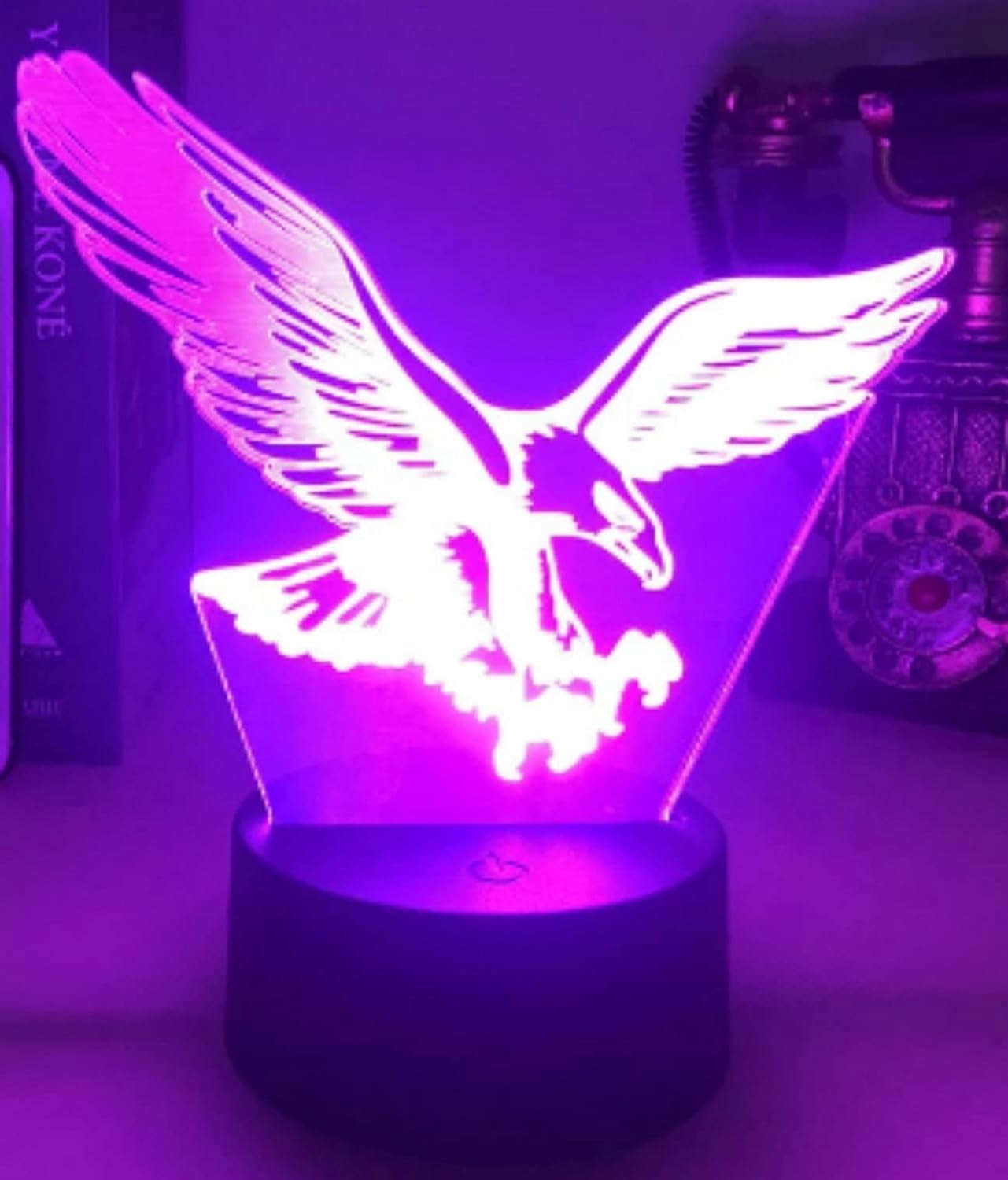 YSTIAN 3D Owl Eagle Night Light Table Desk Optical Illusion Lamps 7 ...