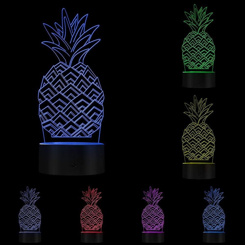 YSTIAN 3D Pineapple LED Lamp Pineapple Fruit Gift Idea Kid Room Sleepy ...