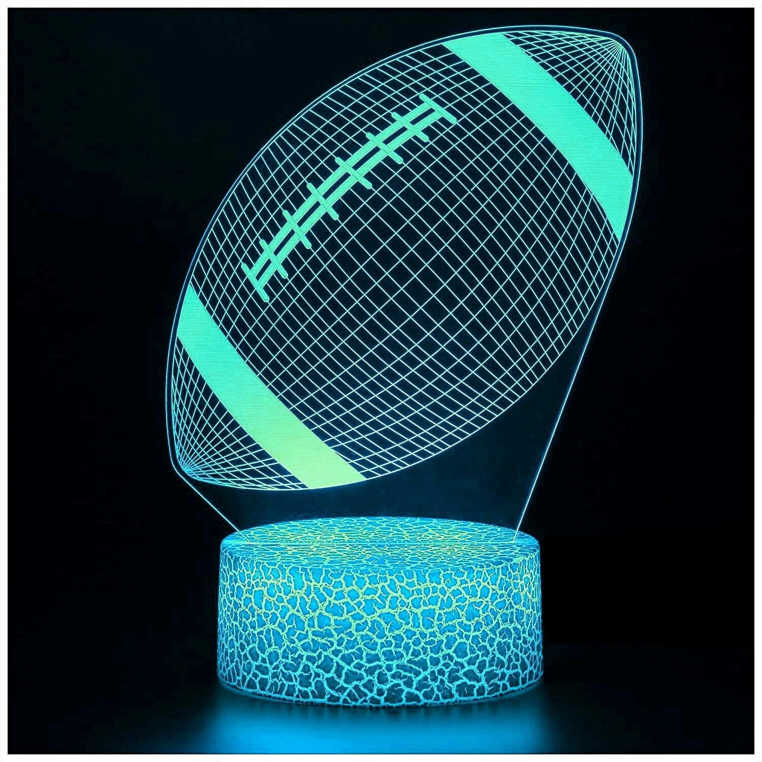 YSTIAN 3D Rugby Night Light Decor Table Desk Optical Illusion Lamps 7 ...