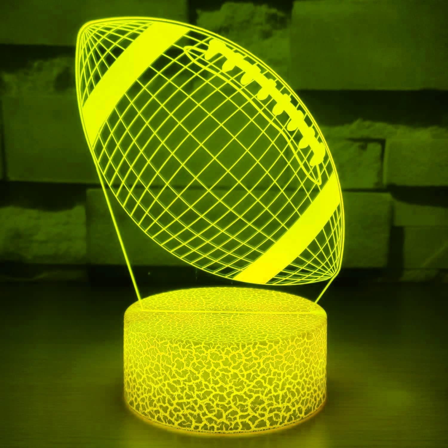 YSTIAN 3D Rugby Night Light Table Desk Optical Illusion Lamps 7 Color ...