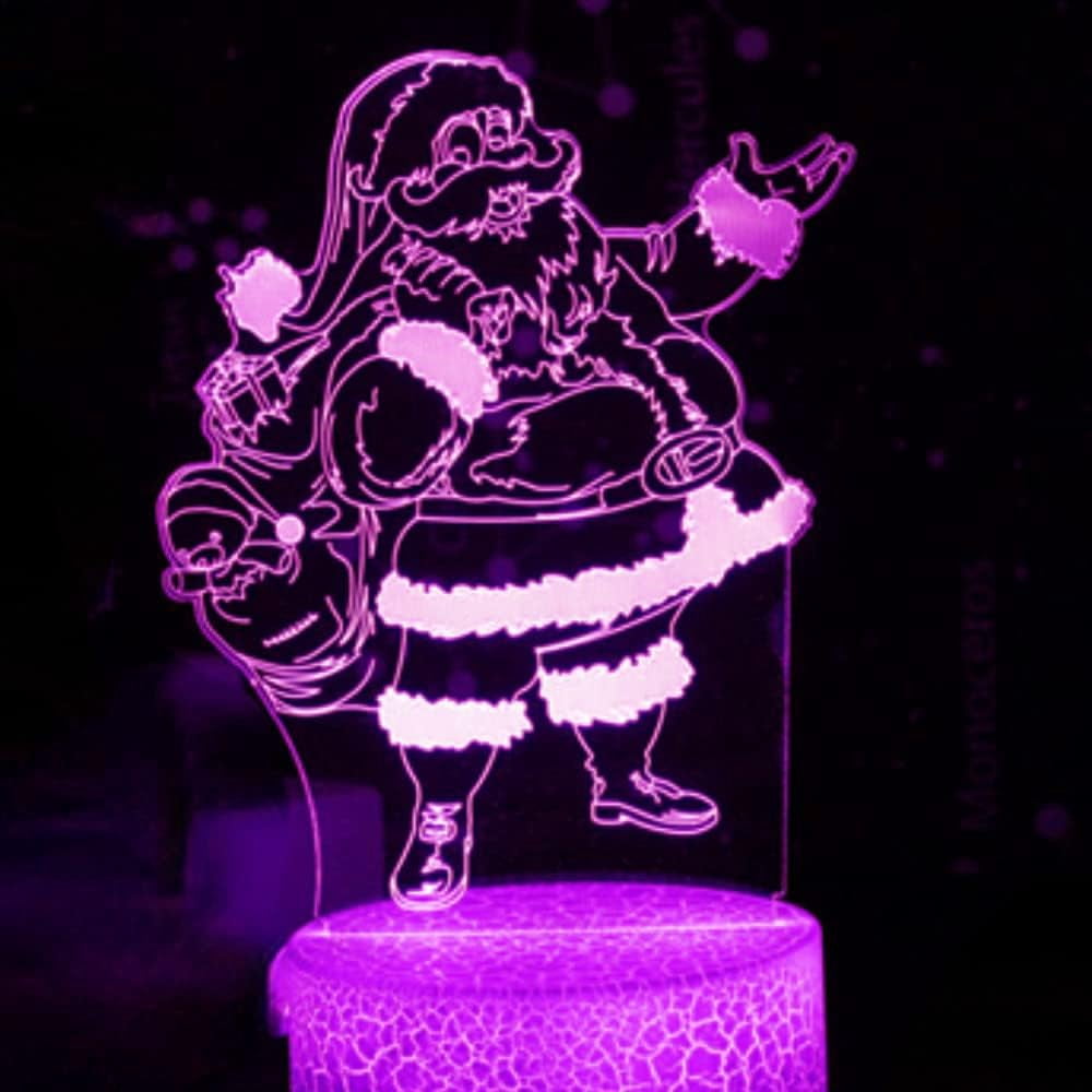 YSTIAN 3D Santa Claus Night Light Table Desk Optical Illusion Lamps 7 ...