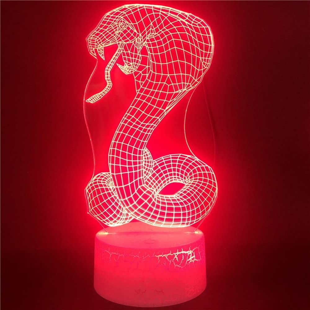 YSTIAN 3D Snake Night Light Table Desk Optical Illusion Lamps 7 Color ...