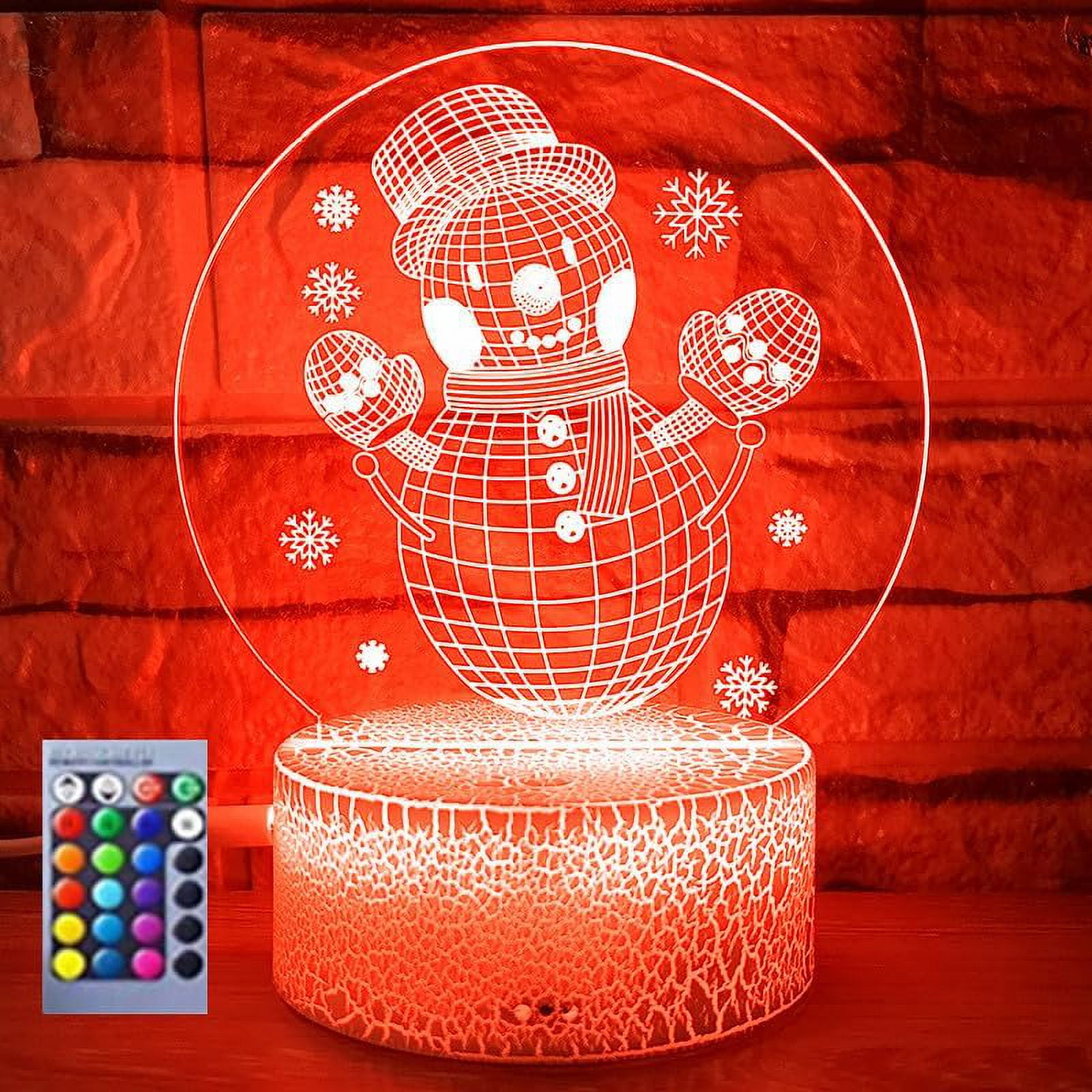 YSTIAN 3D Snowman Night Light Table Desk Optical Illusion Lamps 16 ...