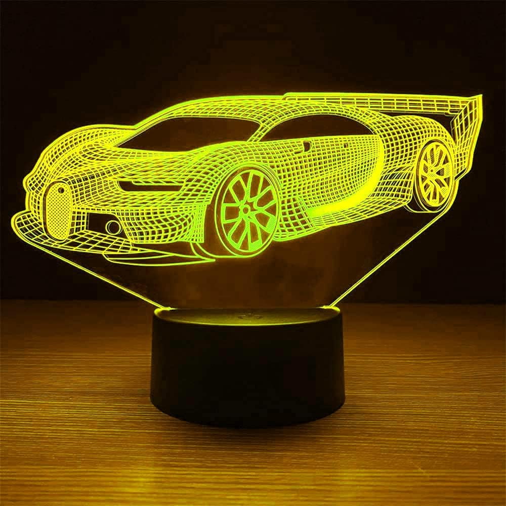 YSTIAN 3D Sporting Car Night Light Table Desk Optical Illusion Lamps 7 ...