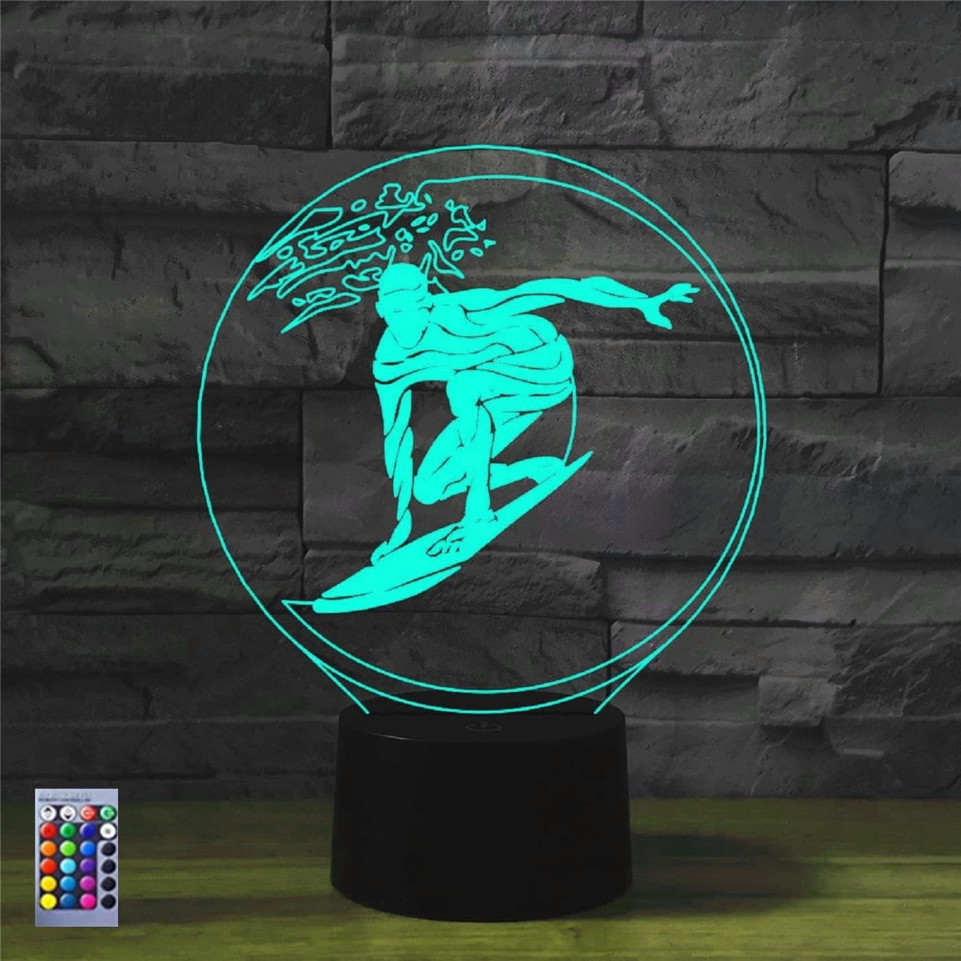 YSTIAN 3D Surfing Night Light Table Desk Optical Illusion Lamps 16 ...