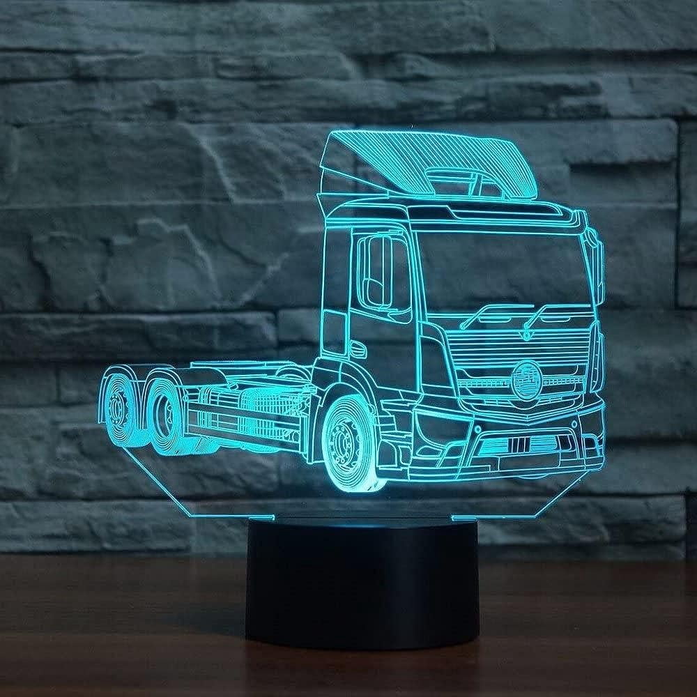 YSTIAN 3D Truck Car Night Light Table Desk Optical Illusion Lamps 7 ...