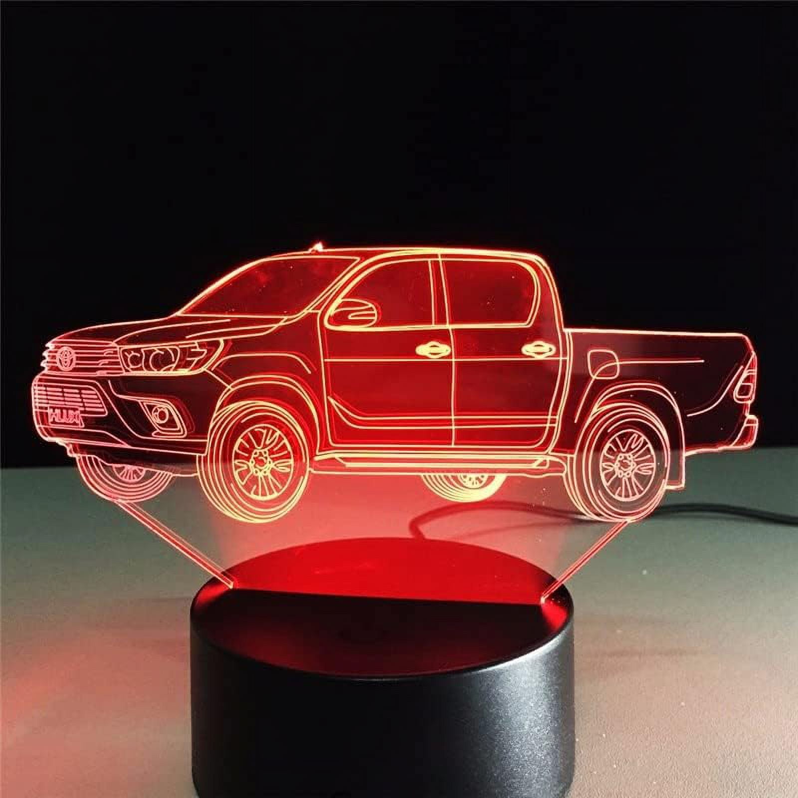 YSTIAN 3D Truck 3D Hologram Lamp Multi-Color Change Night Light Acrylic ...