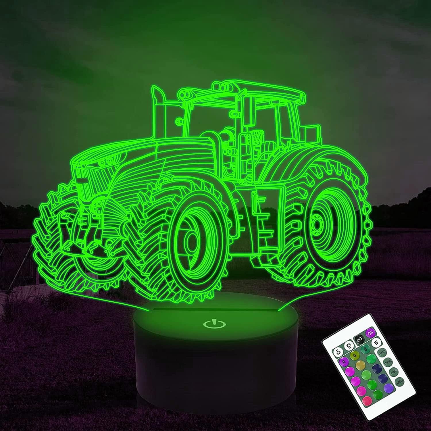 YSTIAN 3D Truck Tractor car Night Light Table Desk Optical Illusion ...